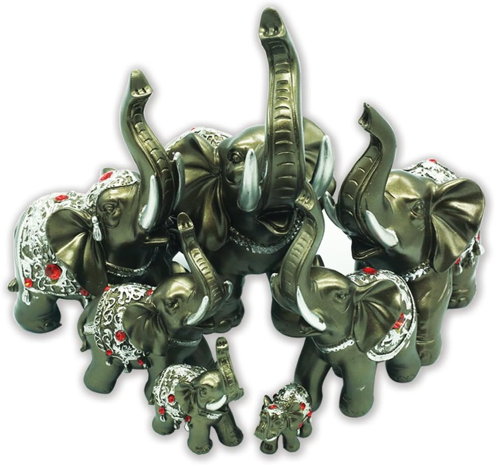 Amazon.com: Resin Elephants Family Statues Home Decor Gift Collection ...