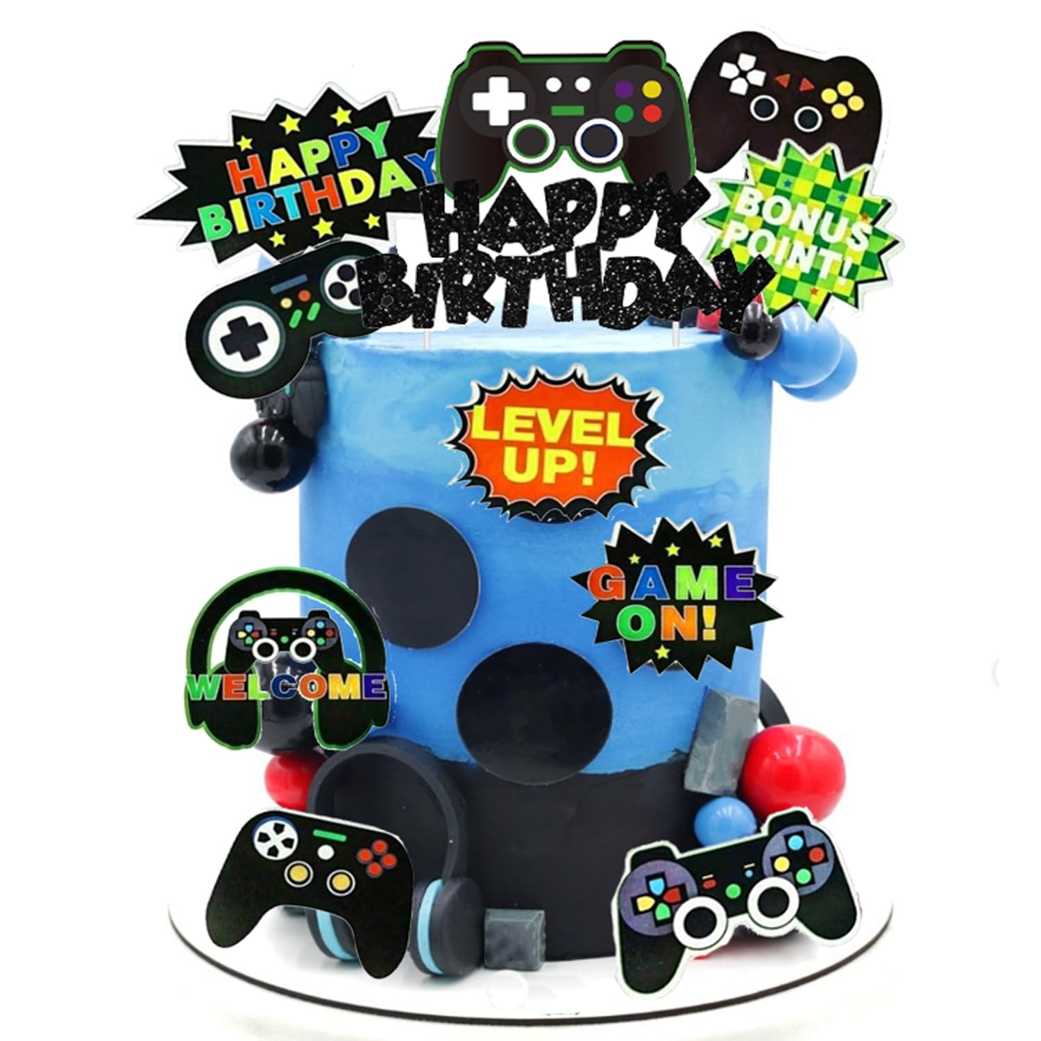 Amazon.com: 21 PCS Video game themes Cake Toppers Video Game Cake ...