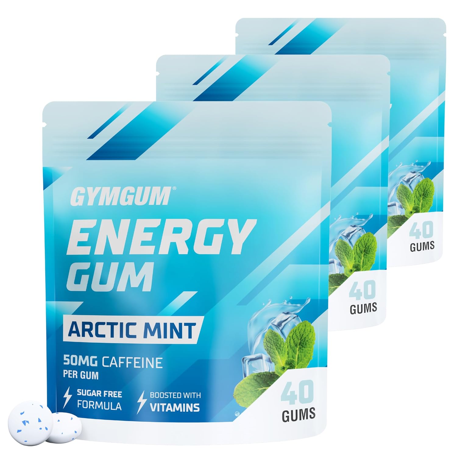 Amazon.com: GYMGUM Energy Caffeine Gum | 50mg Caffeine | 0 Calories ...