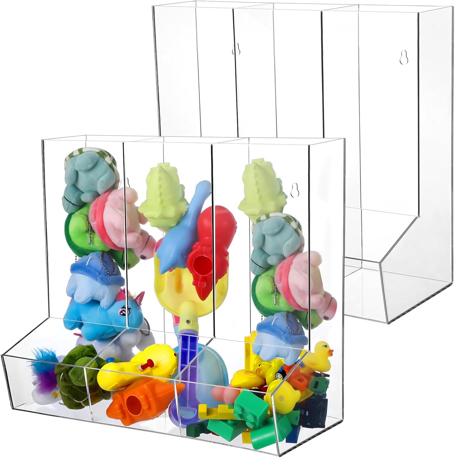 Amazon.com: 2 Sets Acrylic Wall Toy Dispenser Triple Divided Wall Toy ...
