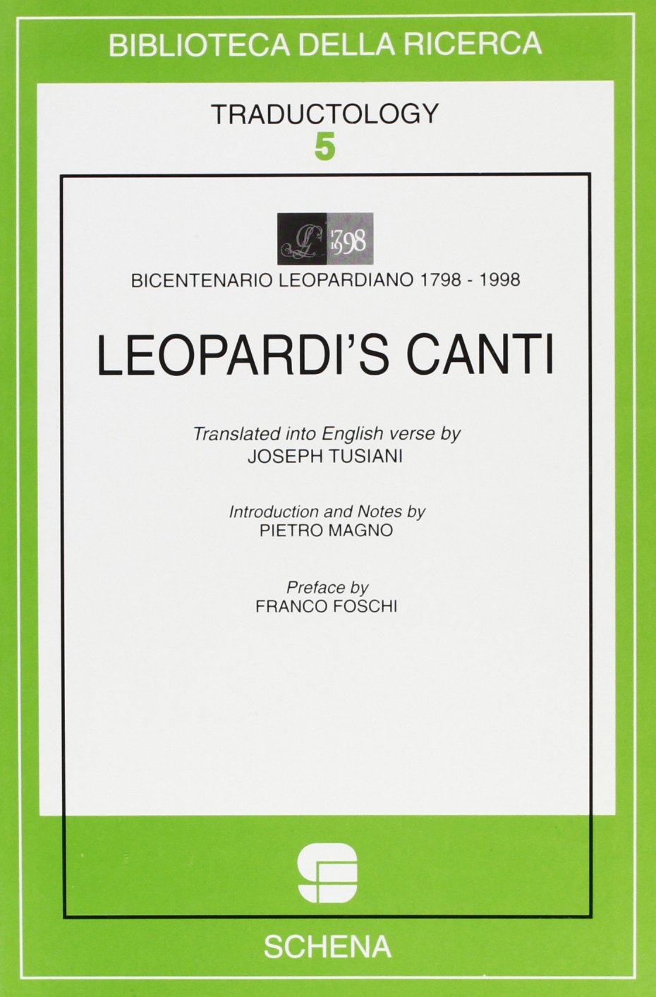 Leopardi's Canti: Magno P.: 9788882290757: Amazon.com: Books
