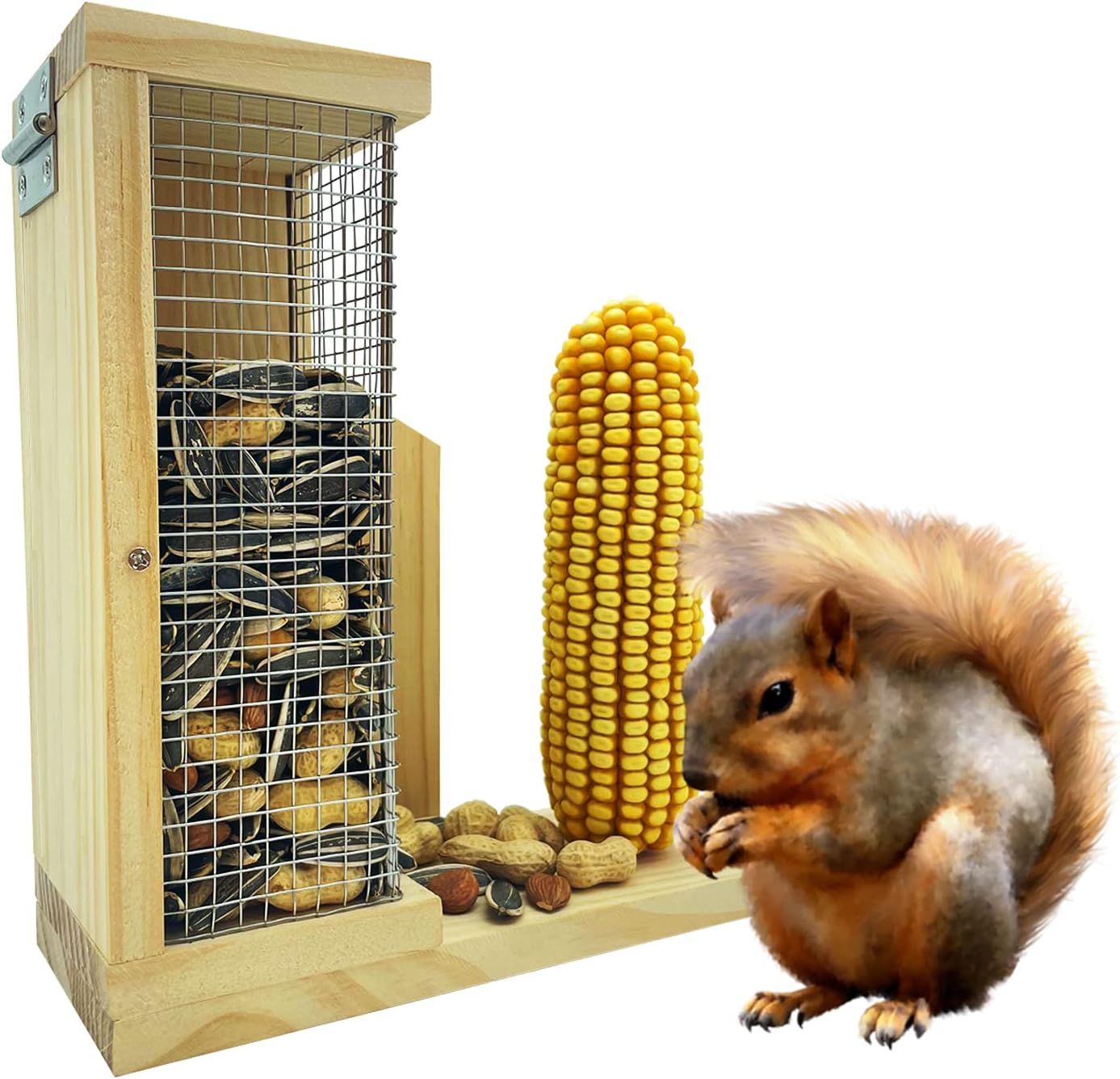 Amazon.com : LENEDI Squirrel Feeders for Outside, Wood Squirrel Feeder ...