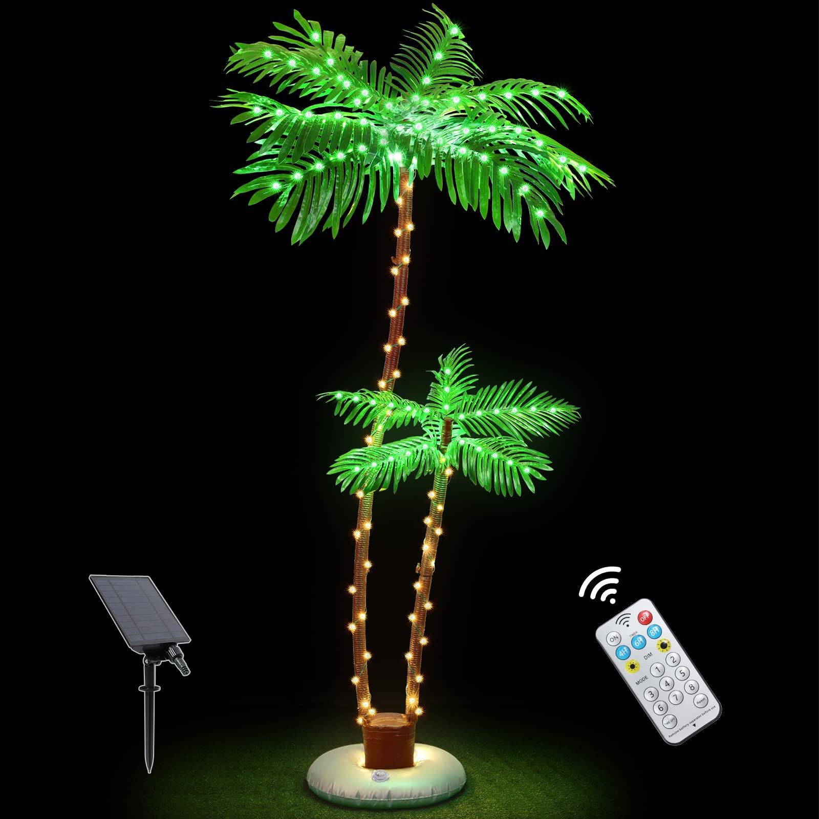 Amazon.com: LeeTia 7FT Artificial Lighted Palm Trees for Outside Patio ...