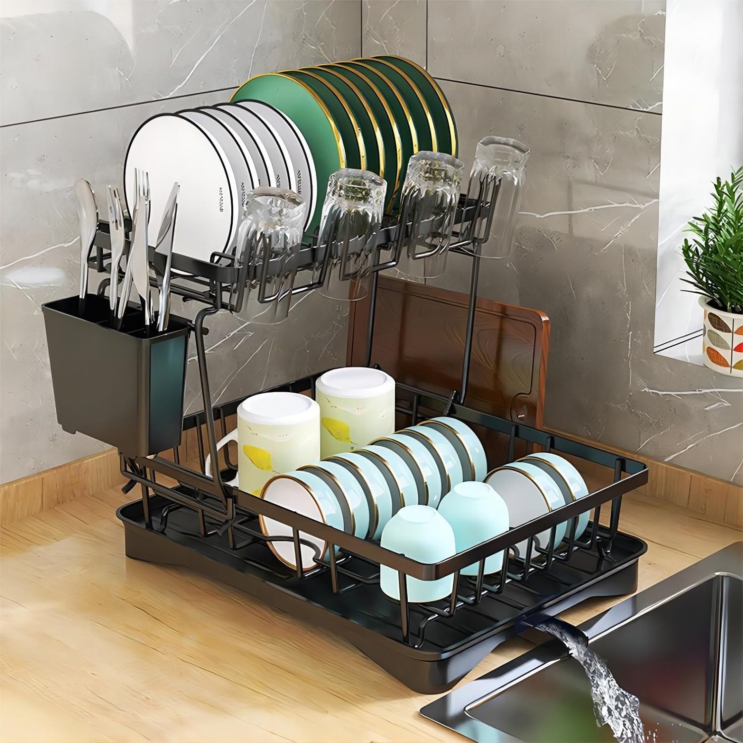 Amazon.com - FINTIS Dish Drying Rack, Stainless Steel Dish Rack for ...