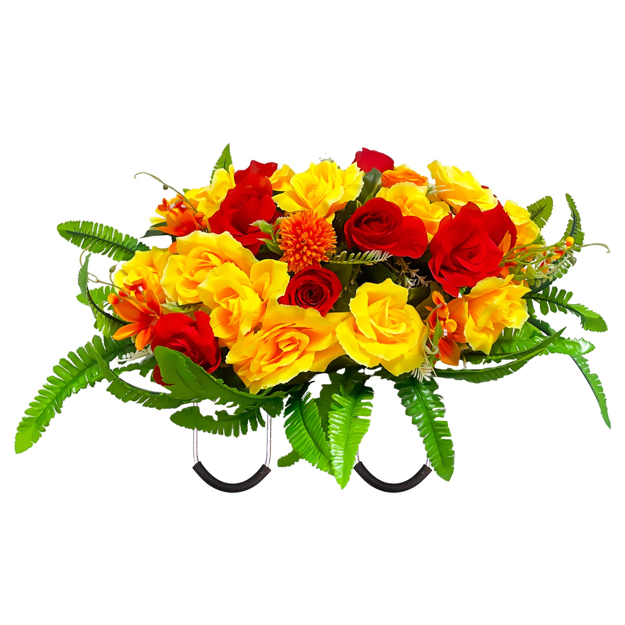 Amazon.com: FLOWERIA Headstone Flower Saddle - Realistic Artificial ...