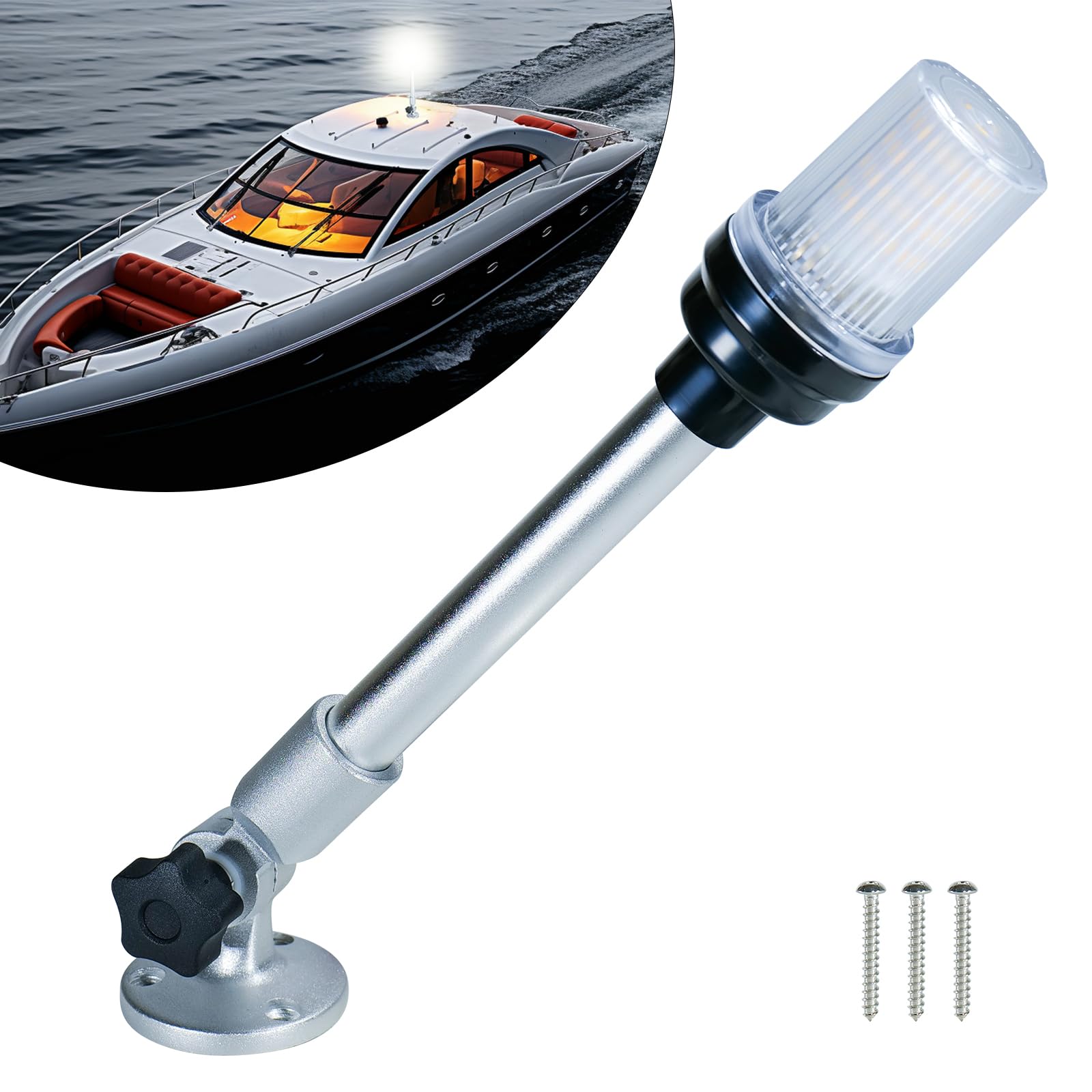Amazon.com: PSDRIQQ DC12-24V 12 Inch LED Fold Down Boat Anchor Light Stern Light Navigation Lamp ...