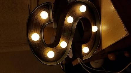 MagiGlow Vintage Style N LED Light Up Alphabet Letters, Brushed Bronze ...