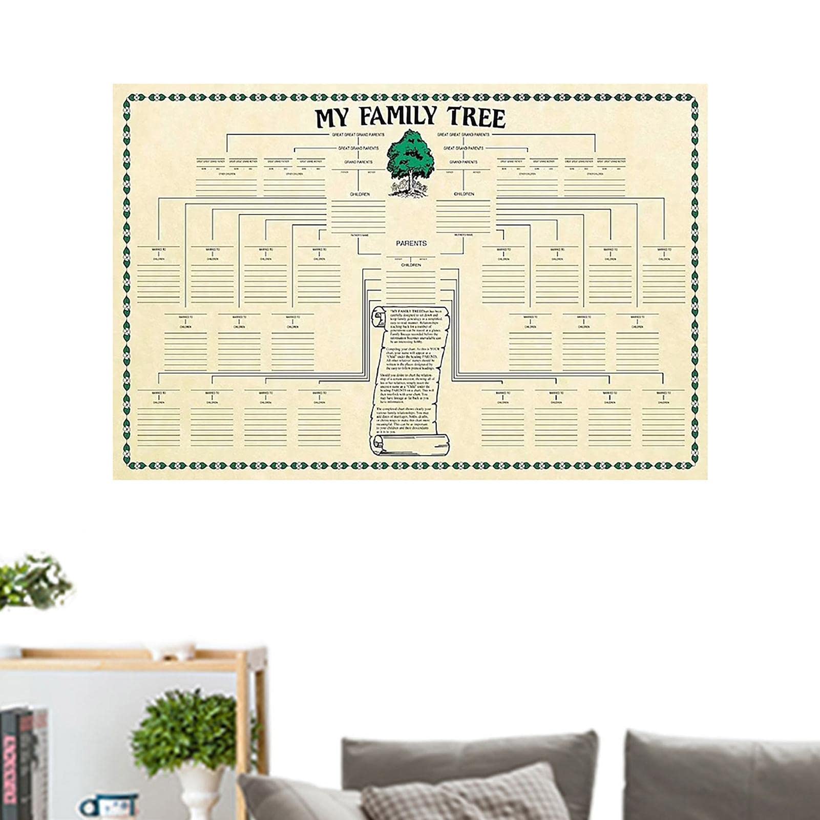 Buy lencyotool 2 Pcs Blank Family Tree Diagram, Fillable 7 Generations ...