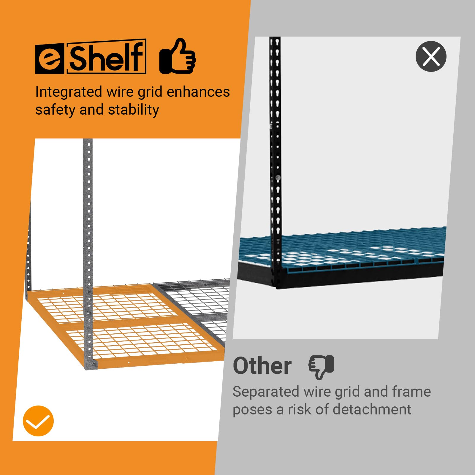Snapklik.com : eShelf 4ftx8ft Overhead Garage Storage Rack, Heavy-Duty ...