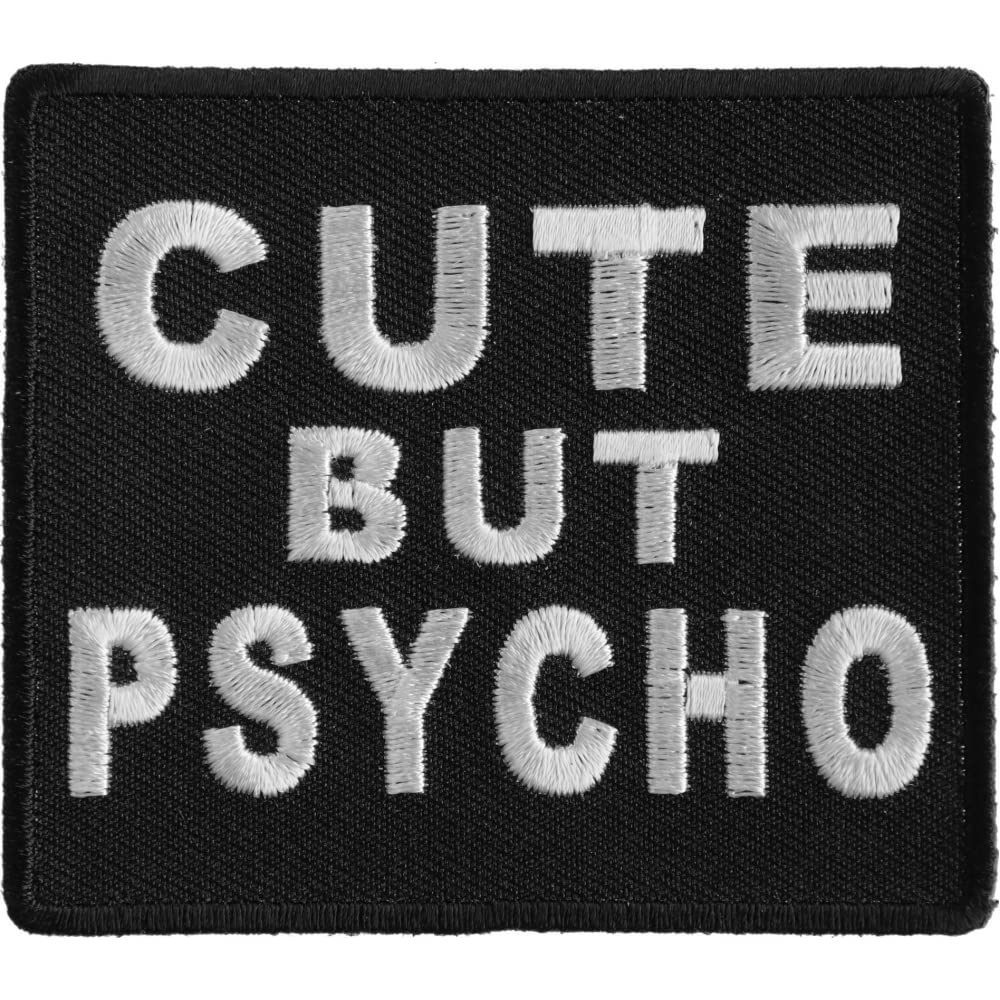Amazon.com: Cute But Psycho Patch - 3x2.75 inch. Embroidered Iron on ...
