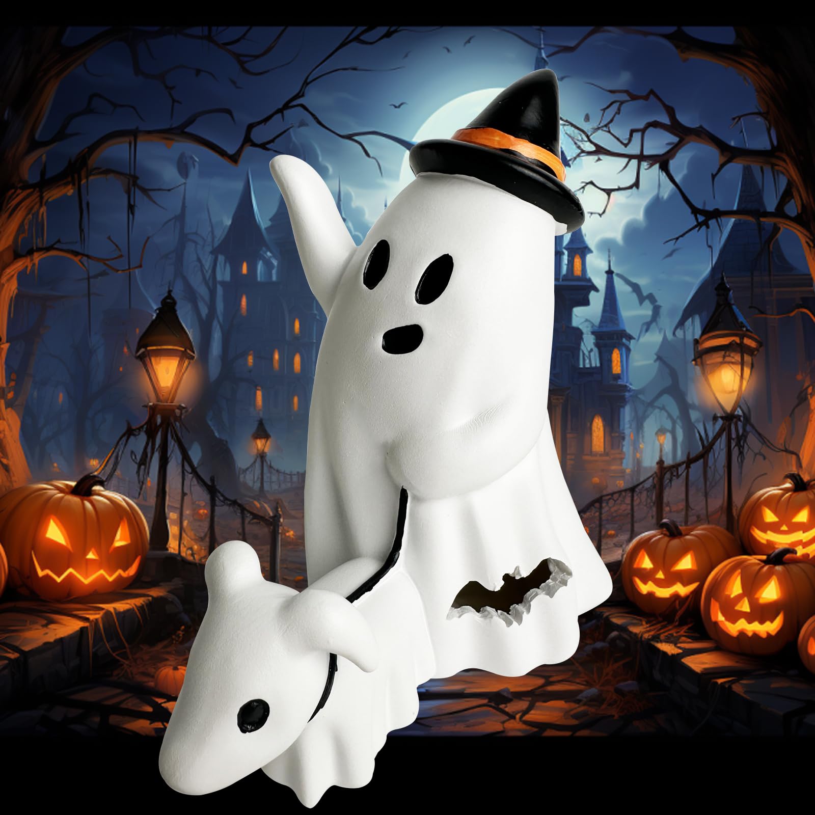 Amazon.com: Perukoyo Halloween Ghost Walking Dog Statue,5.9“ Halloween ...