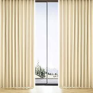 Amazon｜AIFY 防炎 カーテン 遮光 2枚組 セット 2級遮光 寝室 リビング用 UVカット 断熱 保冷 保温 遮熱 防寒 防音 ドレープカーテン 形態記憶加工済み 冷気遮断 省エネ ...