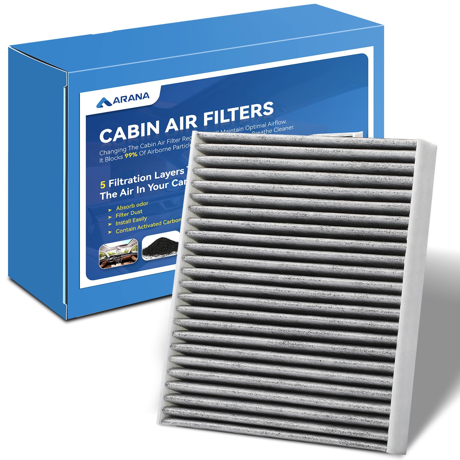 Amazon.com: ARANA CF12157 Cabin Air Filter With Activated Carbon, CP157 ...