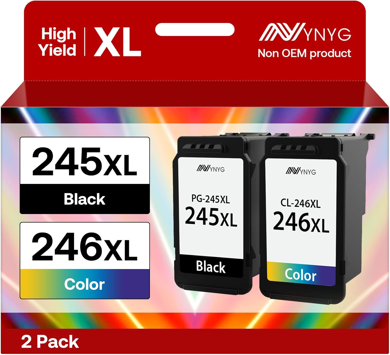 245XL 246XL Combo Pack Compatible for Canon Ink 245 246 PG-245XL CL-246XL Work with Canon Pixma ...