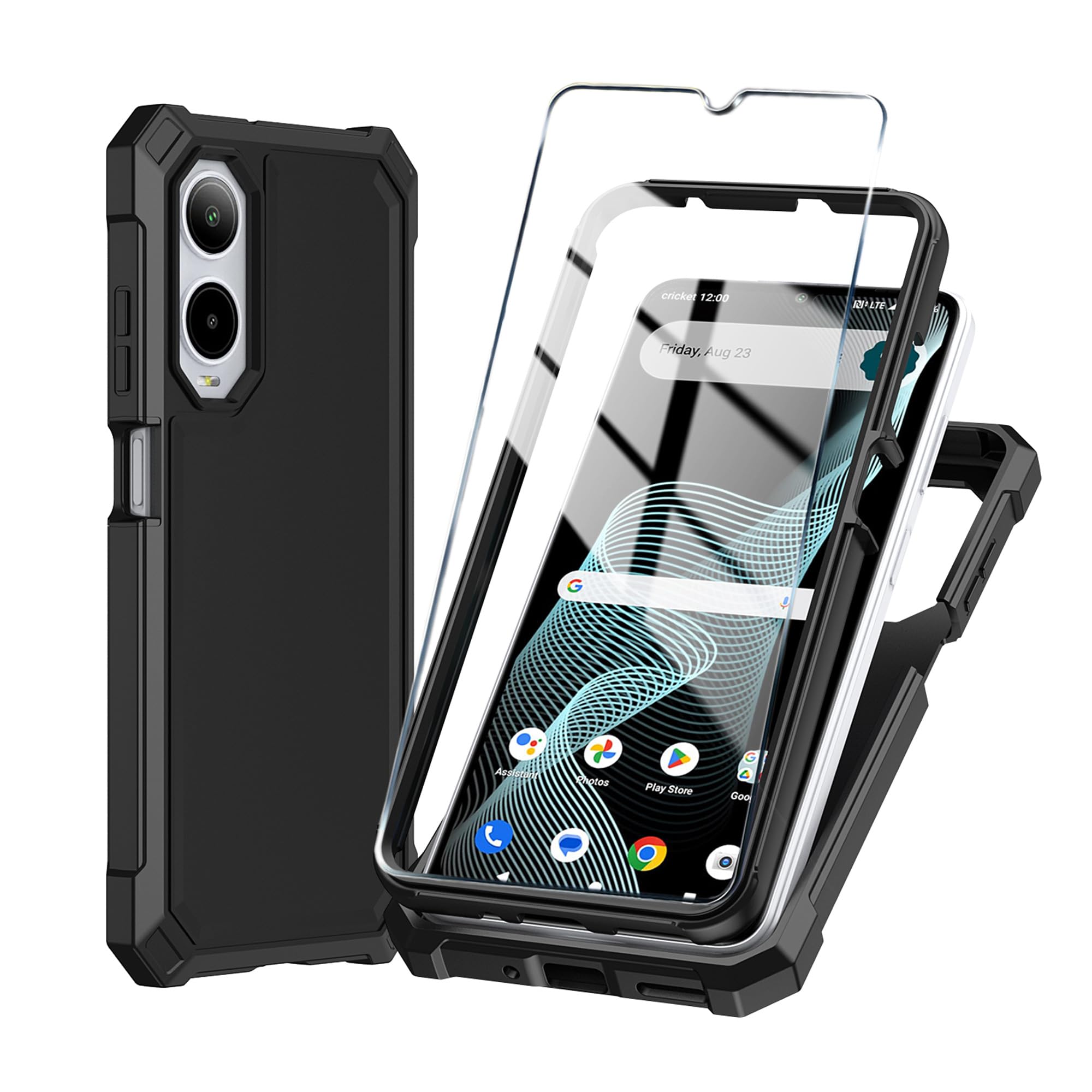 Amazon.com: Mocotto for Cricket Icon 6 Phone Case with Tempered Glass ...