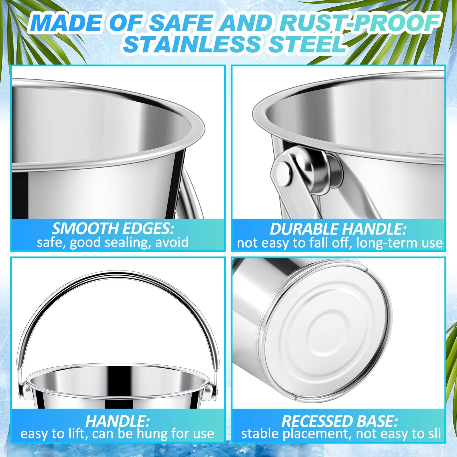 Dog Water Pails Kennel 4-Pack Stainless Steel Dog Water Buckets - 2 ...