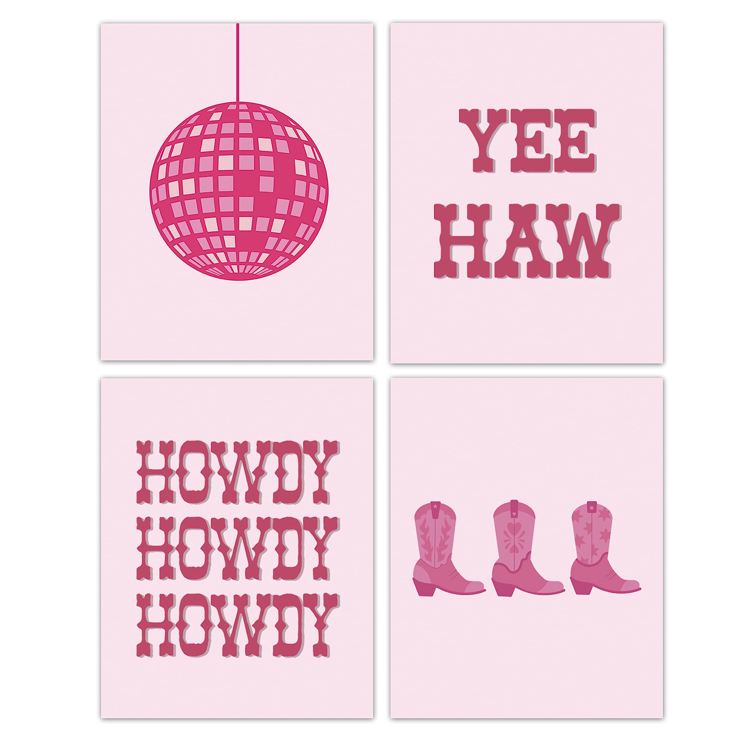 Amazon.com: PUHEI Hot Pink Preppy Western Howdy Yeehaw Cowgirl Cowboy ...