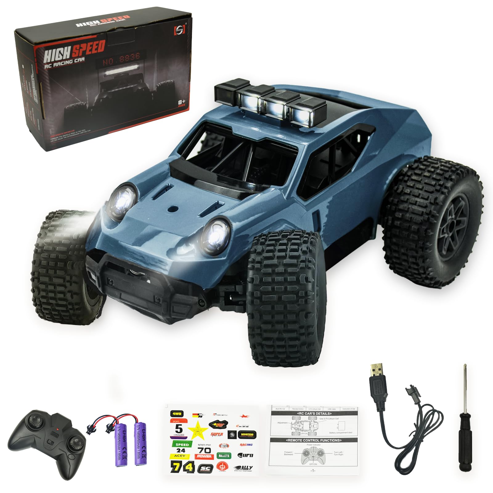 Locisne Remote Controlled High Speed Racing Car, 2.4 GHz RC Car, Off ...