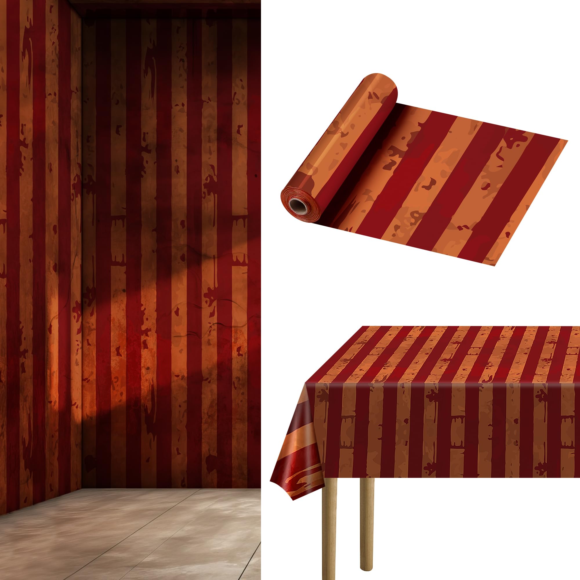 Amazon.com: Iceyyyy 60 Ft x 54 in Creepy Carnival Tablecloth Roll-Evil ...
