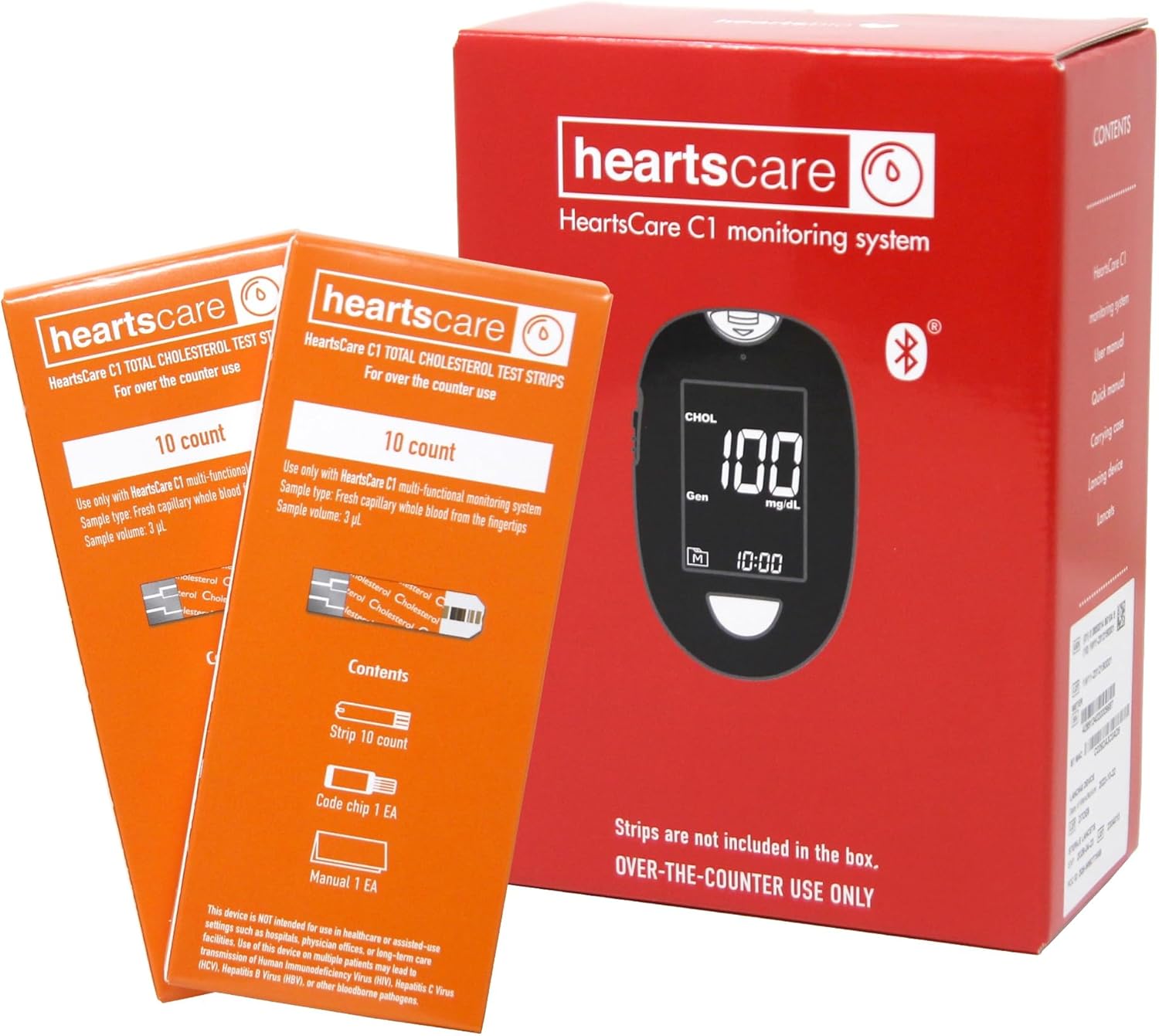 Amazon.com: HeartsCare Total Cholesterol Testing kit - 20 Strips and 1 ...