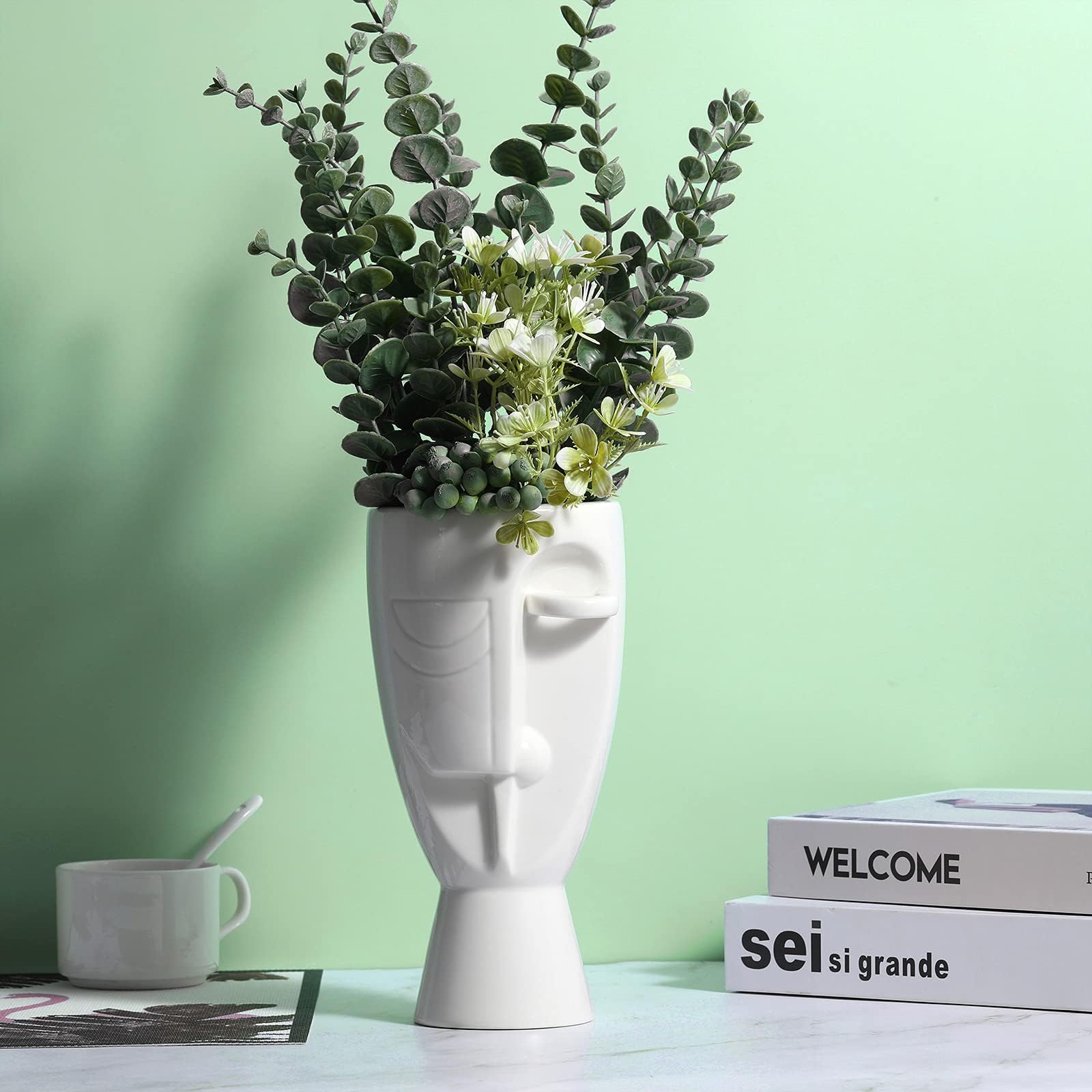 Amazon.com: Face Art Vases, Delicately Carved Face Style Vases ...