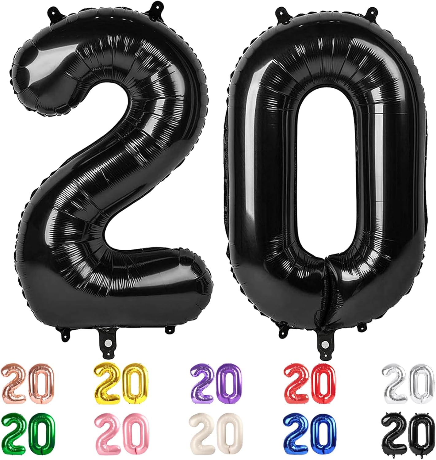 Amazon.com: 20 Balloons Number, 20th Birthday Decorations for Women Men ...