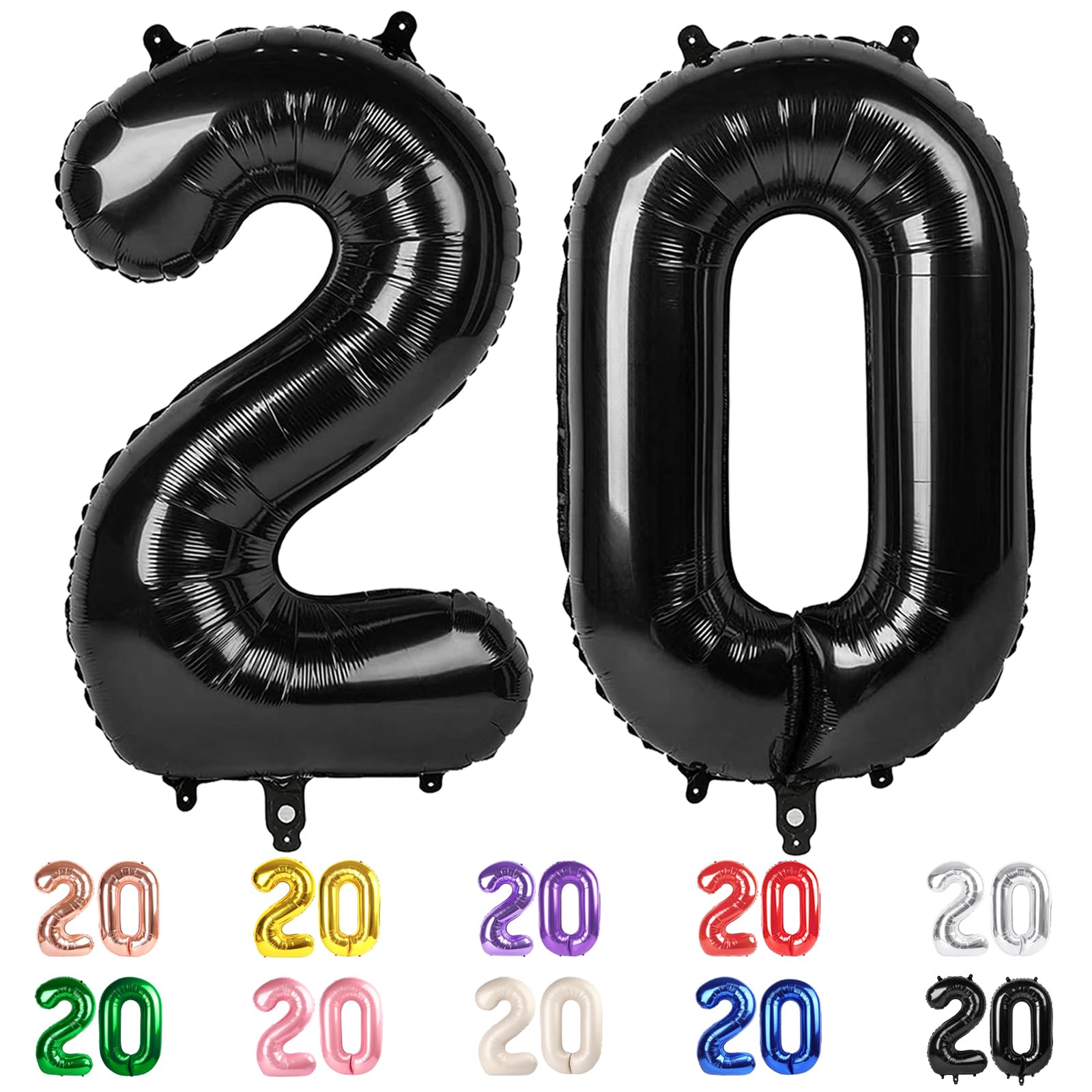 Amazon.com: 20 Balloon Number, 20th Birthday Decorations for Women Men ...