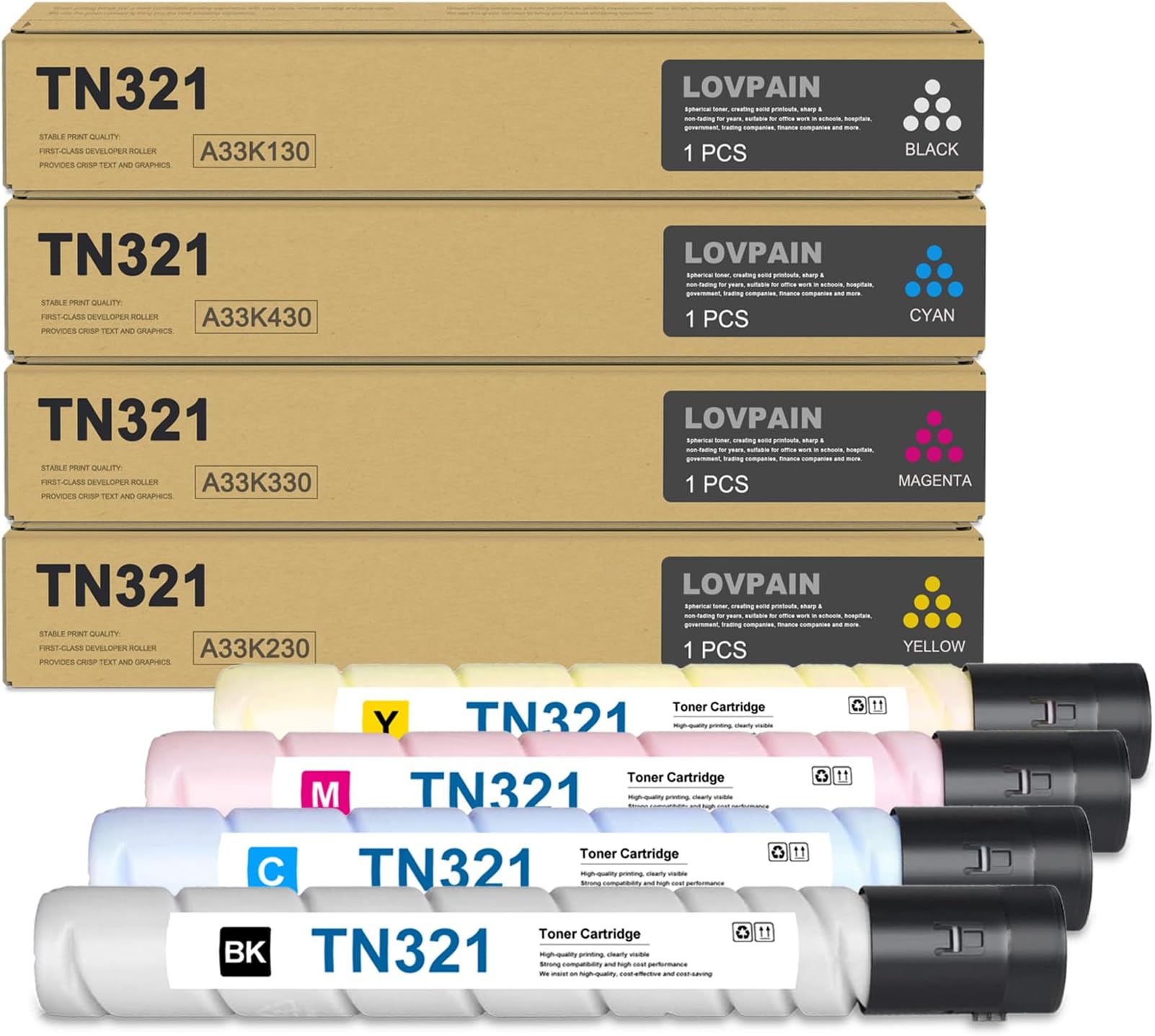 Amazon.com: SkyPrint TN514 TN324 Toner Cartridge Black Cyan Magenat ...
