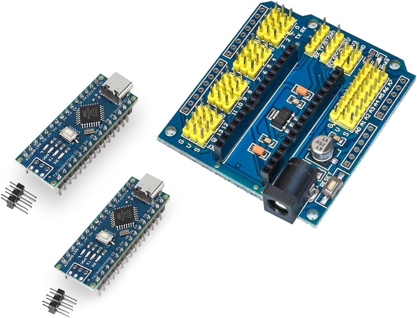 IoTCrazy Nano and I/O Expansion Shield Compatible with Arduino Nano 3.0 ...