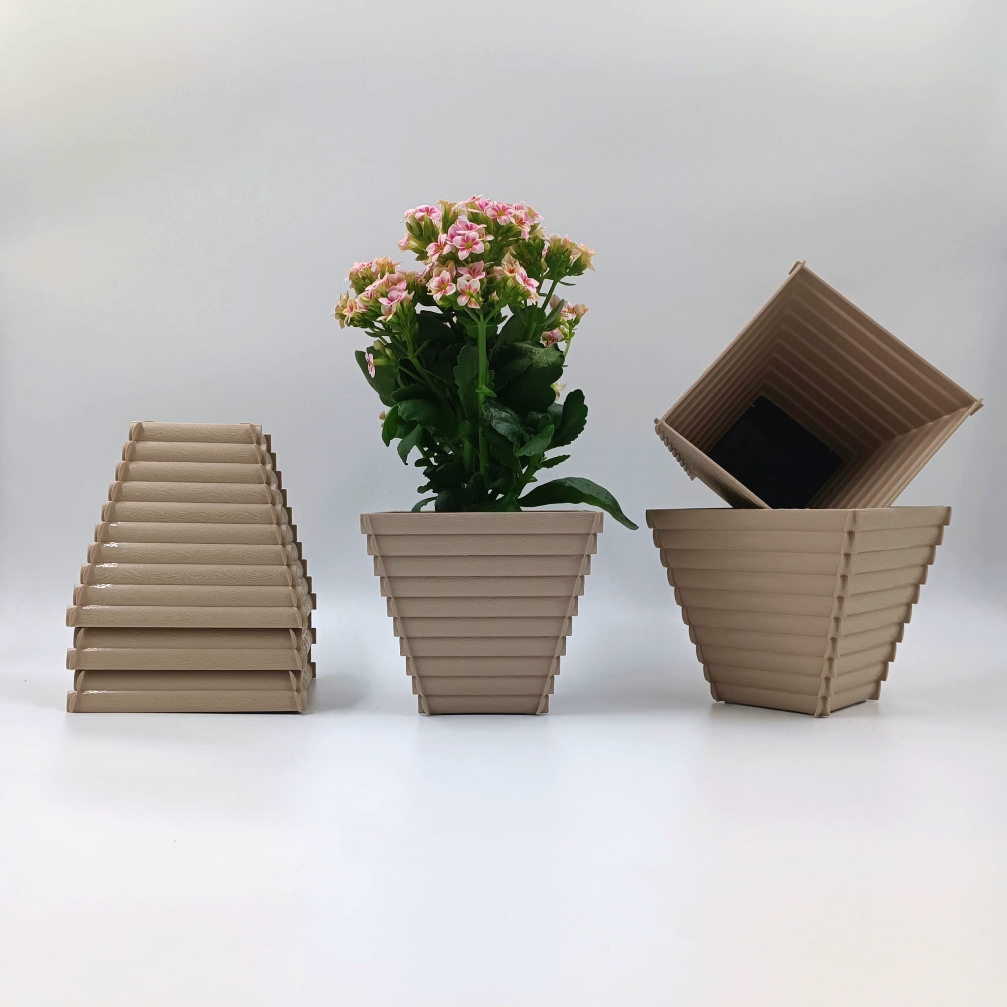 Generic1 Witforms Plastic Square Flower Pots 6 Pack, Modern Design with ...