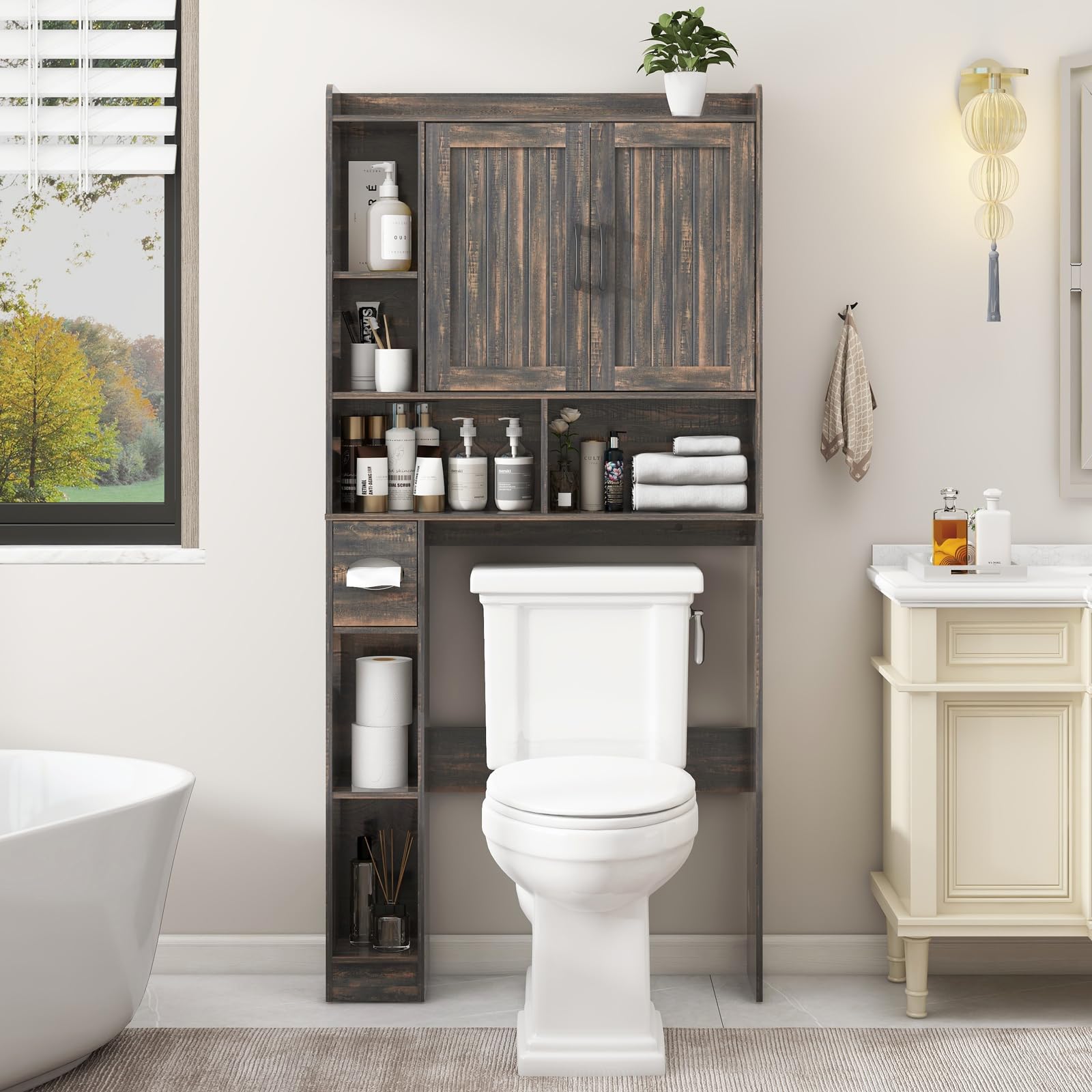 Snapklik.com : Over The Toilet Storage Cabinet, Farmhouse Storage ...