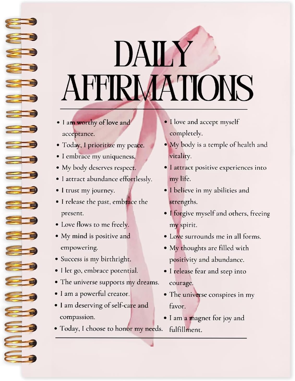 Amazon.com : SNNDER Coquette Daily Affirmations Notebook, Preppy Girly ...