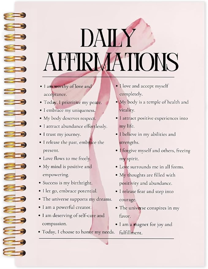 Amazon.com : SNNDER Coquette Daily Affirmations Notebook, Preppy Girly ...