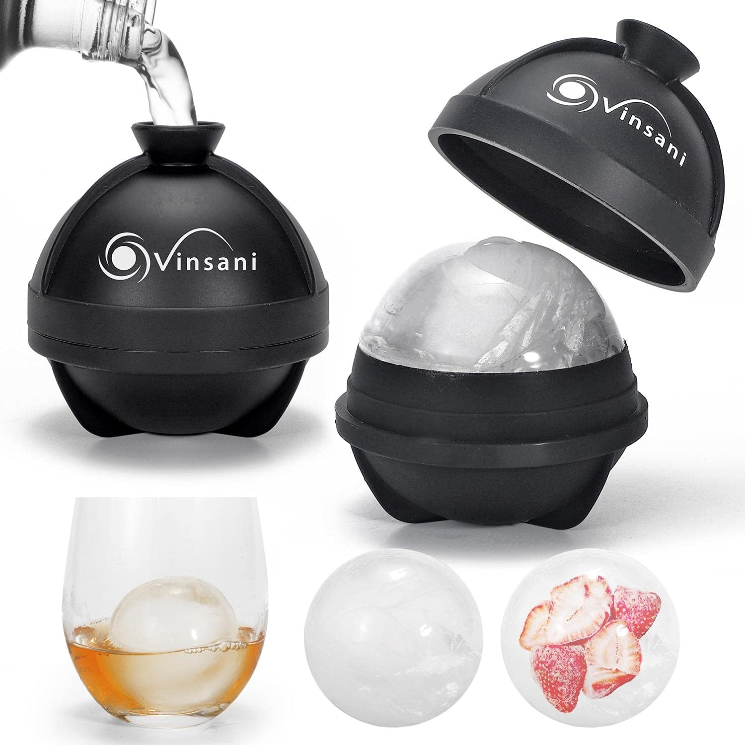 Ice Ball Moulds - Pack of 2 | Silicone Ice Ball Mould, Ice Sphere Mould ...