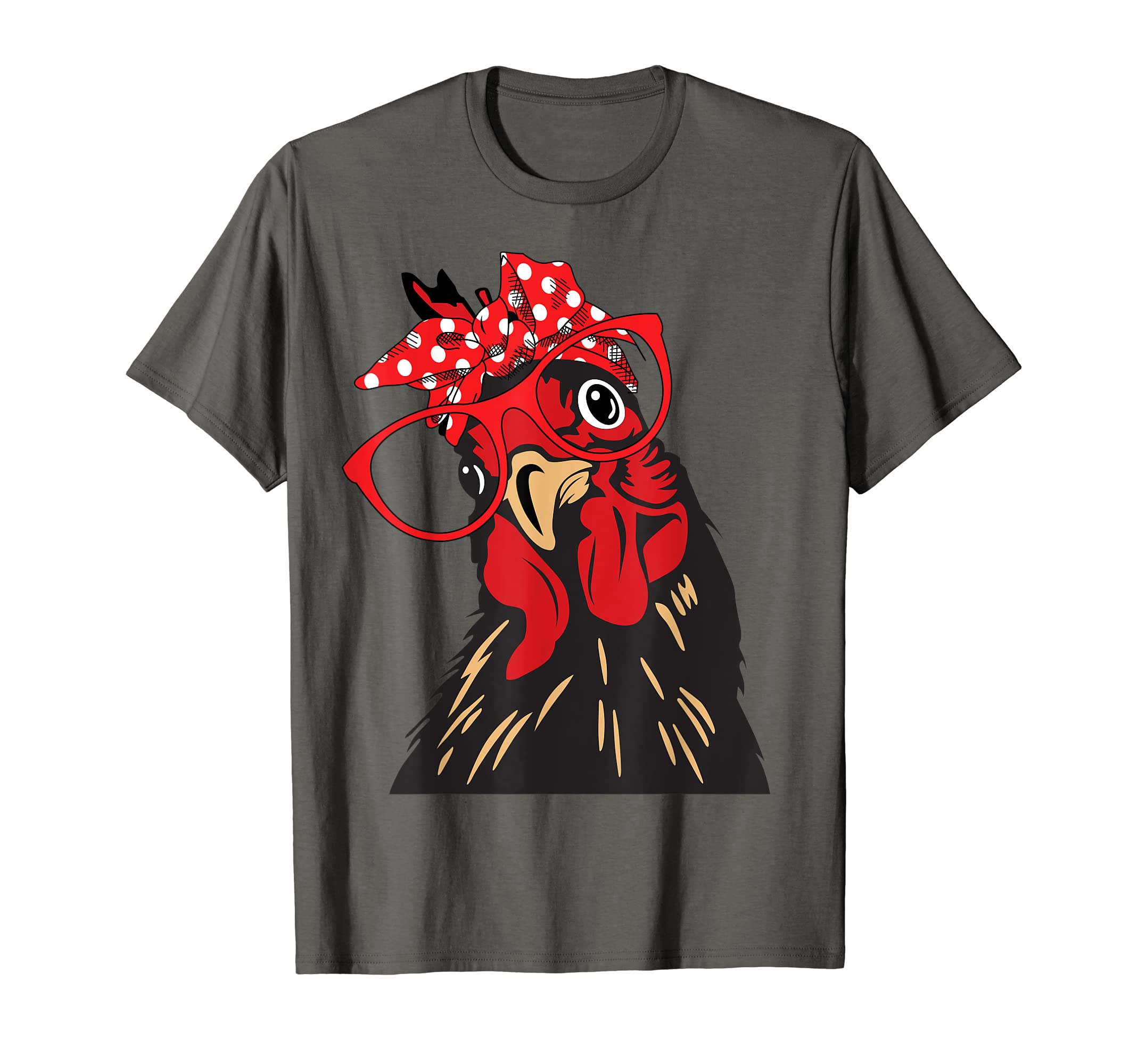 Amazon.com: cute Women Girl Chicken With Bandana Headband and Glasses T ...