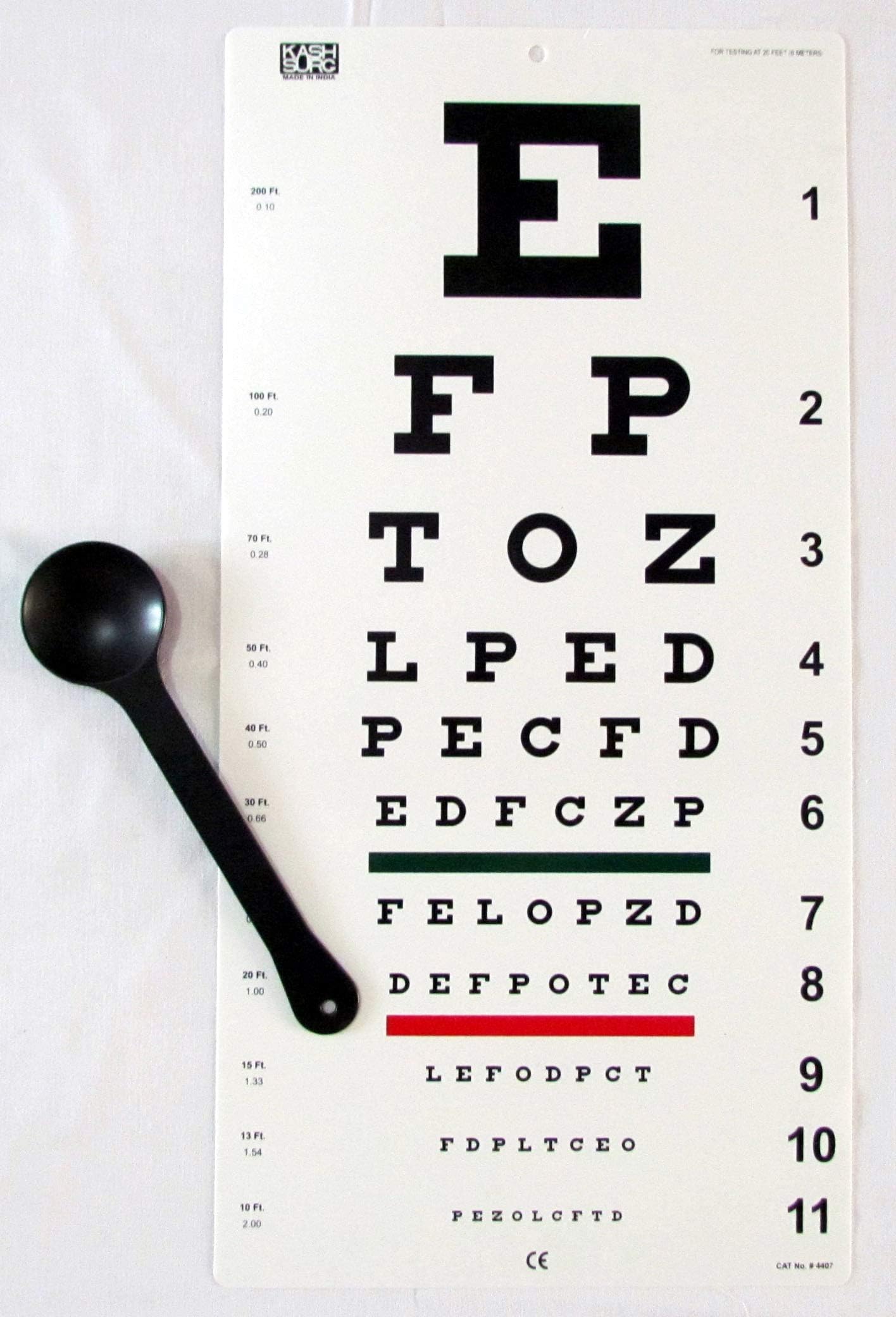 Amazon.com: Snellen Eye Chart Pocket Eye Exam Kit with Pinhole Eye ...