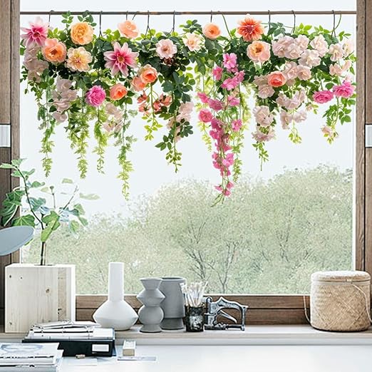 Amazon.com: Colorful Floral Bouquet Window Stickers, Flower Window ...