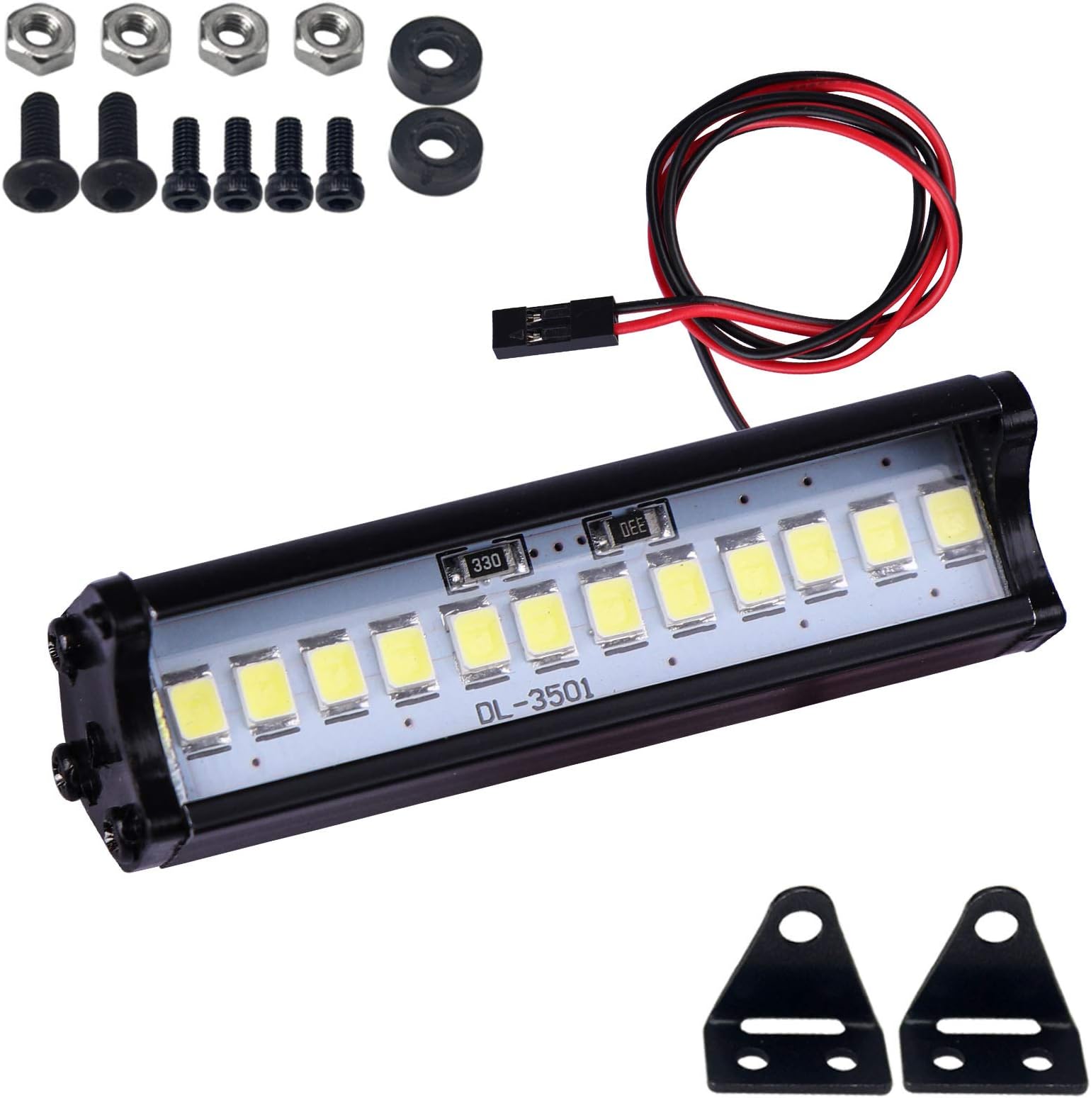 Amazon.com: RC Crawler Light Bar w/Led for 1/10 TRX-4 SCX10 (Black, Set ...