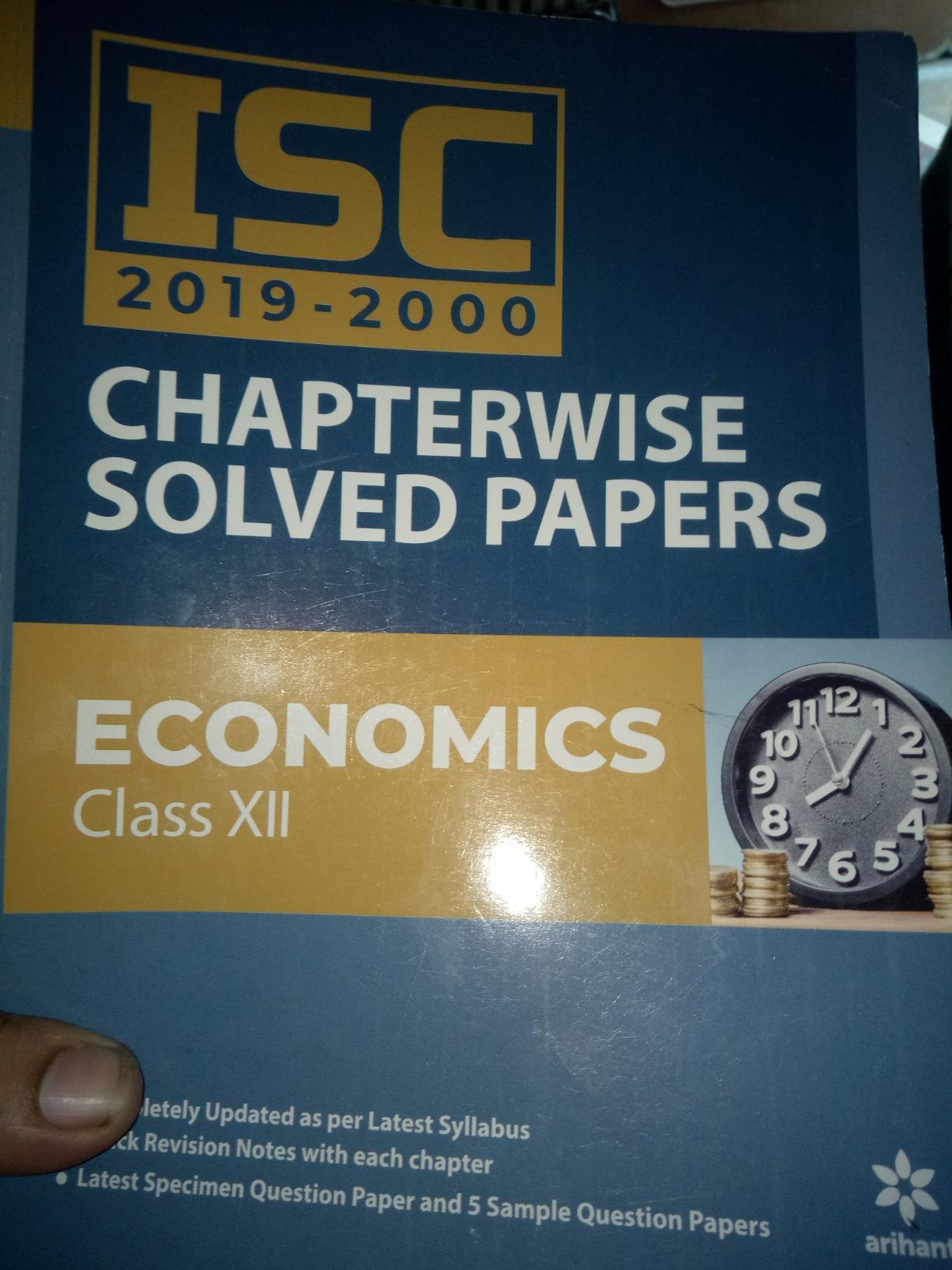 ISC Economics Chapterwise Solved Papers Class 12th : Amazon.in: Books