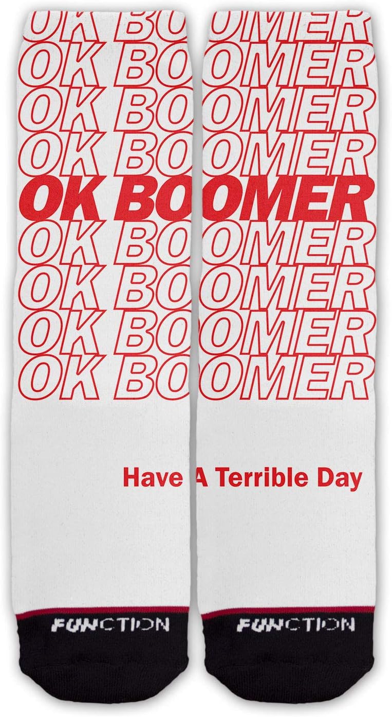 Amazon.com: Function - OK Boomer Fashion Socks Bag Have A Terrible Day ...