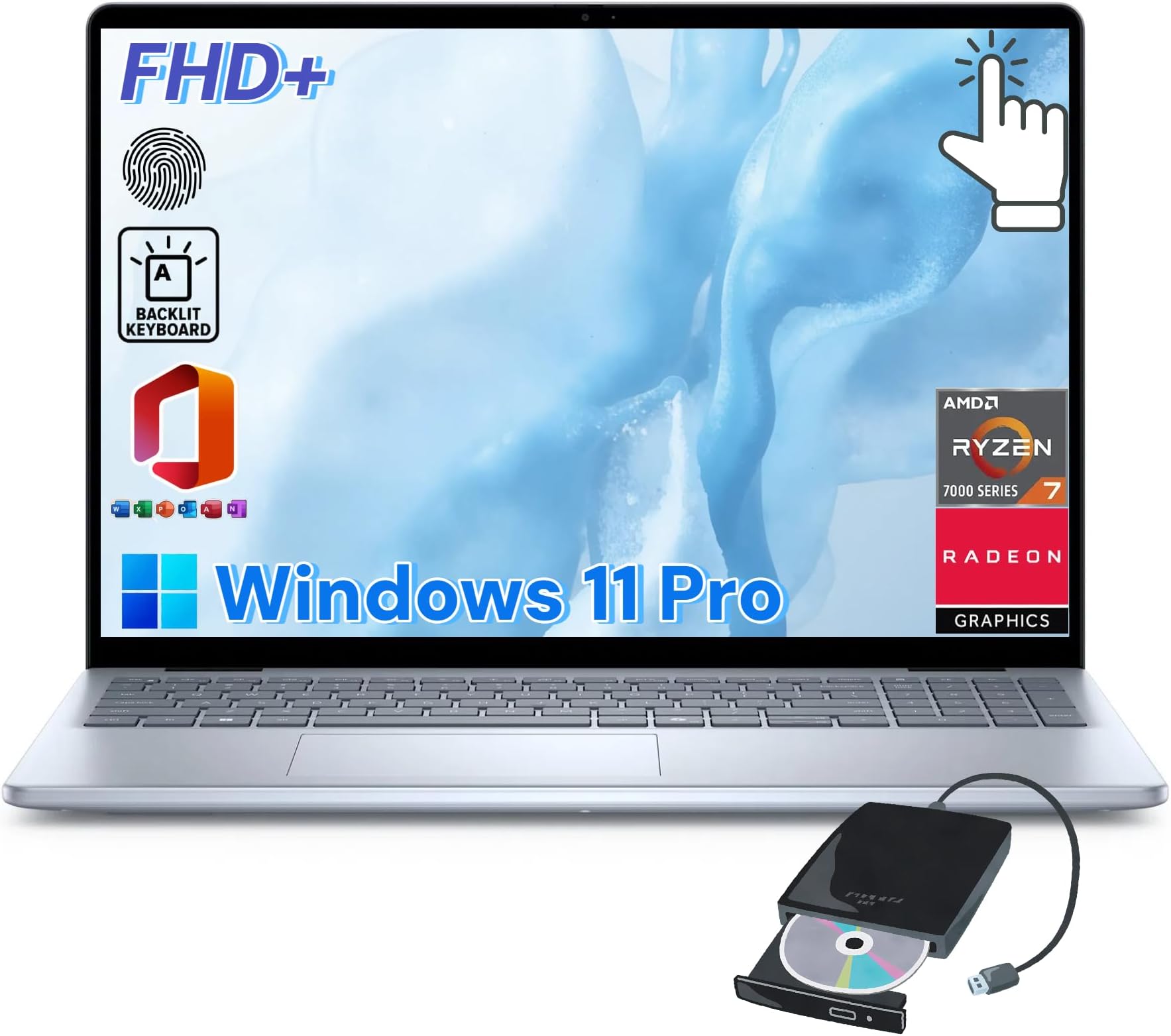 Amazon.com: Dell Inspiron 16 Touchscreen Laptop - 16" FHD+ Computer ...
