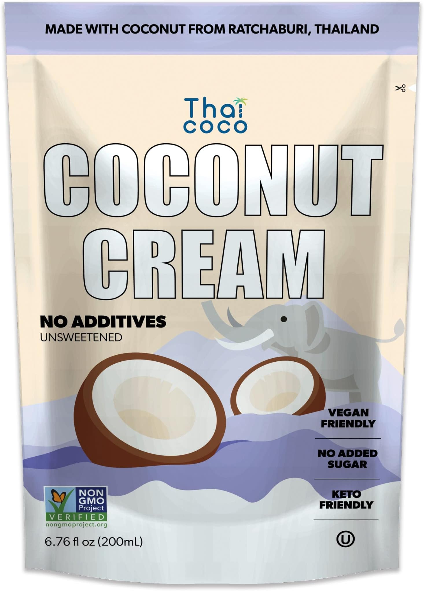 Amazon.com: Thai Coco Coconut Cream Pouches - Unsweetened Coconut Cream ...