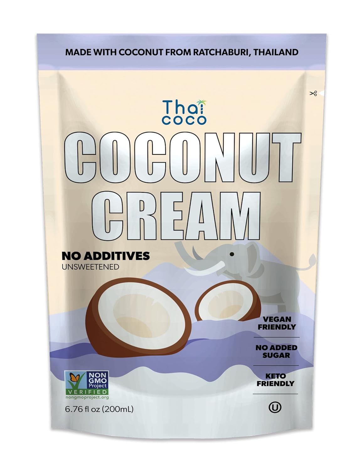 Amazon.com: Thai Coco Coconut Cream Pouches - Unsweetened Coconut Cream ...
