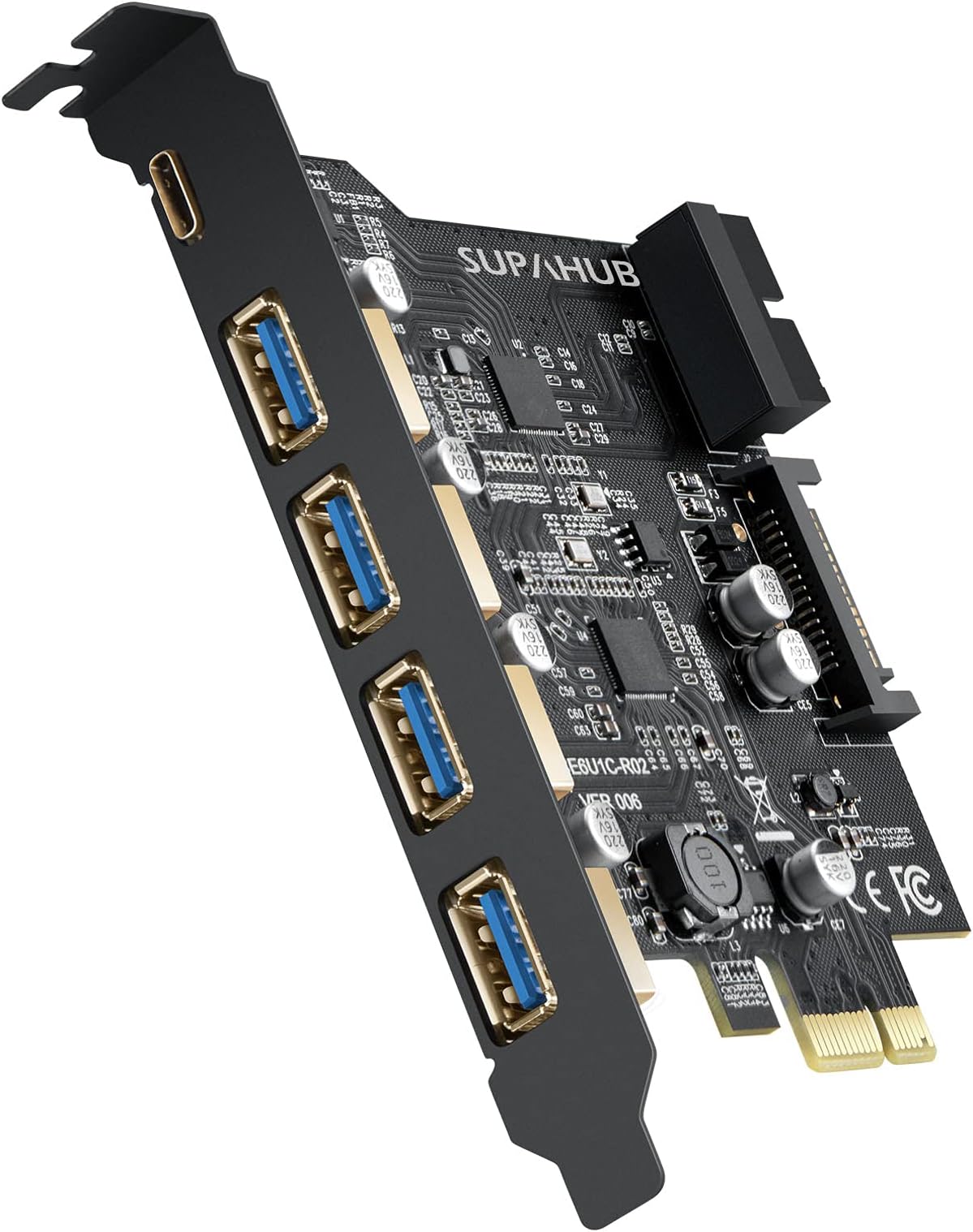 Adaptateur de carte d'extension PCI Express 5 Gb/s à 4 ports USB 3.0 pour carte mère, par ...