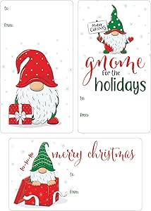 Amazon.com: Christmas Gnome Gift Tags, Peel and Stick Christmas Gift ...