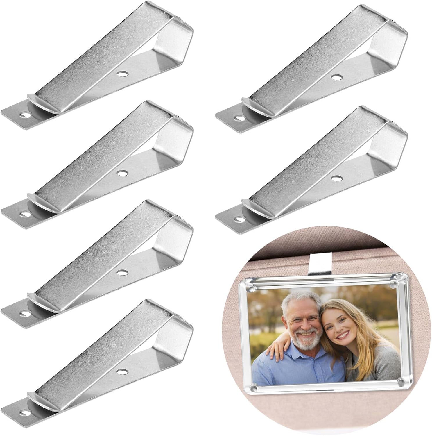 Amazon.com: Sinbana 6pcs Stainless Steel Sun Visor Clips with Adhesive ...