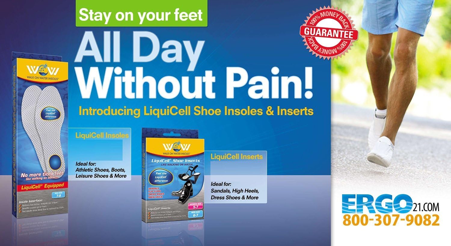 Snapklik.com : Ergo21 Liquicell Plantar Fasciitis Insoles Reduce Foot ...
