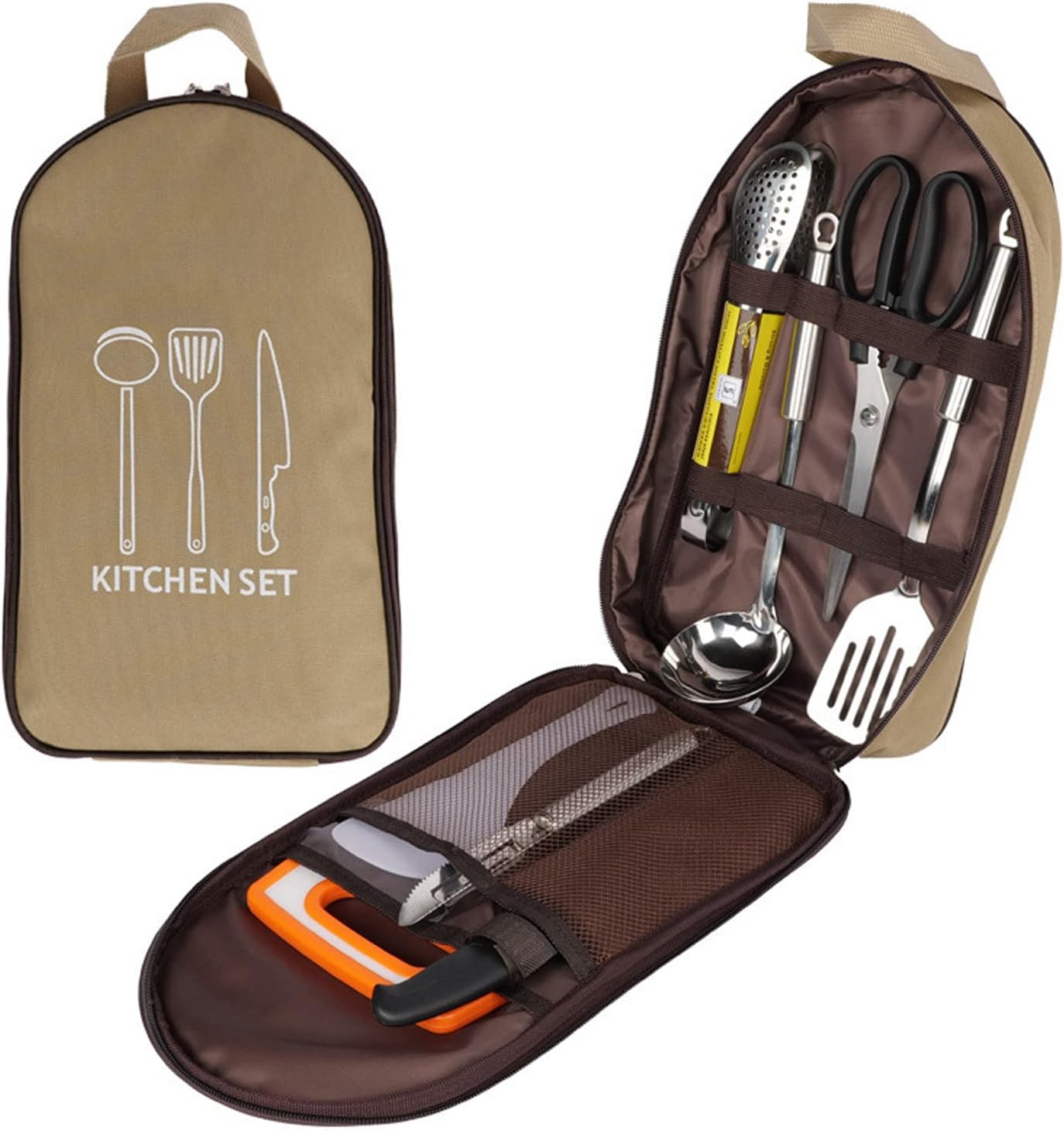 lehom Camping Kitchen Utensil Set,Camp Cookware Utensils Organizer ...