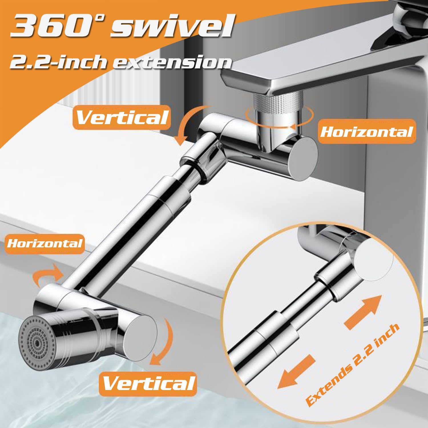 Universal Faucet Extender With Dual Water Modes Kouglh Rotating Faucet ...