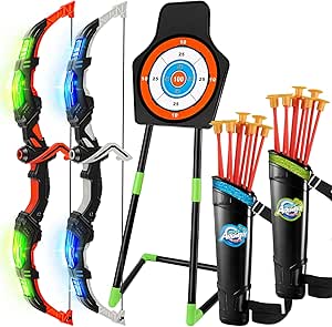 Own1one Bow and Arrow Set for Kids, Kids Archery Set with LED Lights ...